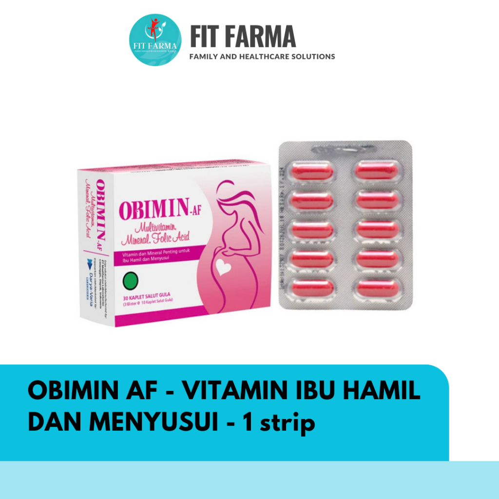 Jual OBIMIN AF - VITAMIN IBU HAMIL DAN MENYUSUI - 1 strip | Shopee ...