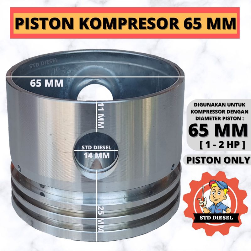 Jual PISTON KOMPRESOR DIAMETER 65MM SEKER SEHER ONLY COMPRESSOR POMPA ...
