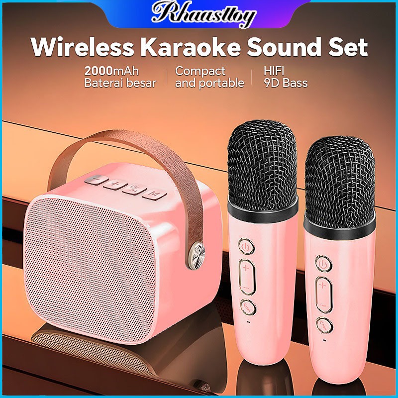 Jual New Mic Speaker karaoke bluetooth mini full bass portable wireless ...