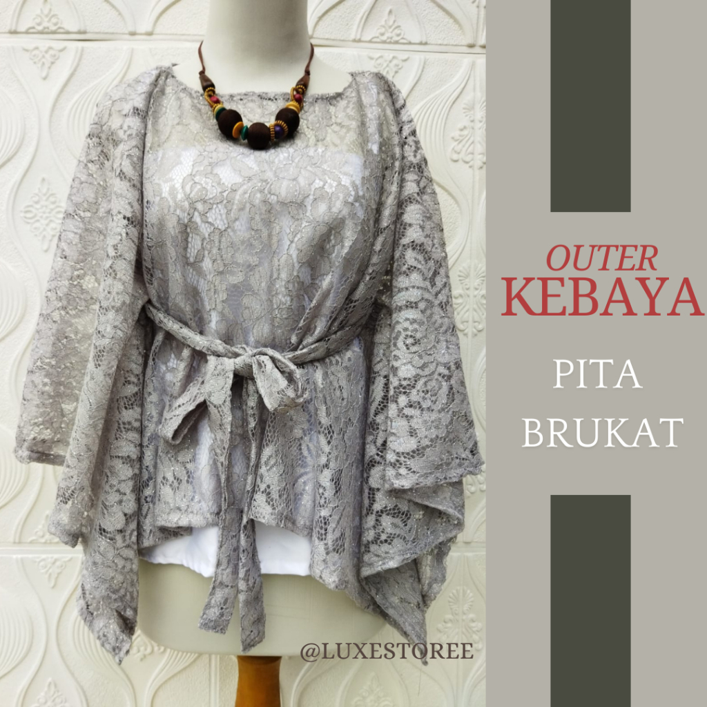Jual Brokat Outer Kondangan Kekinian Cardigan Tali Outer Brokat ...