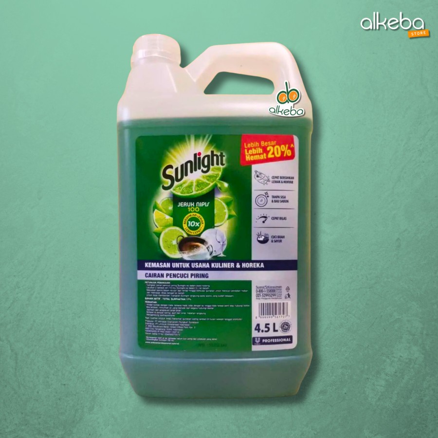 Jual Sunlight Sabun cuci piring Galon 4.5 LIter diswashing lime ...