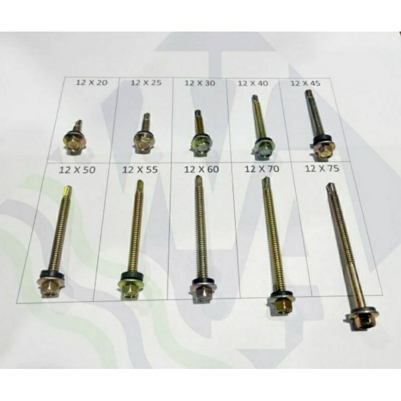 Jual Drilling Screw / Baut Atap / Roofing Screw 12x20 12x25 12x30 ...