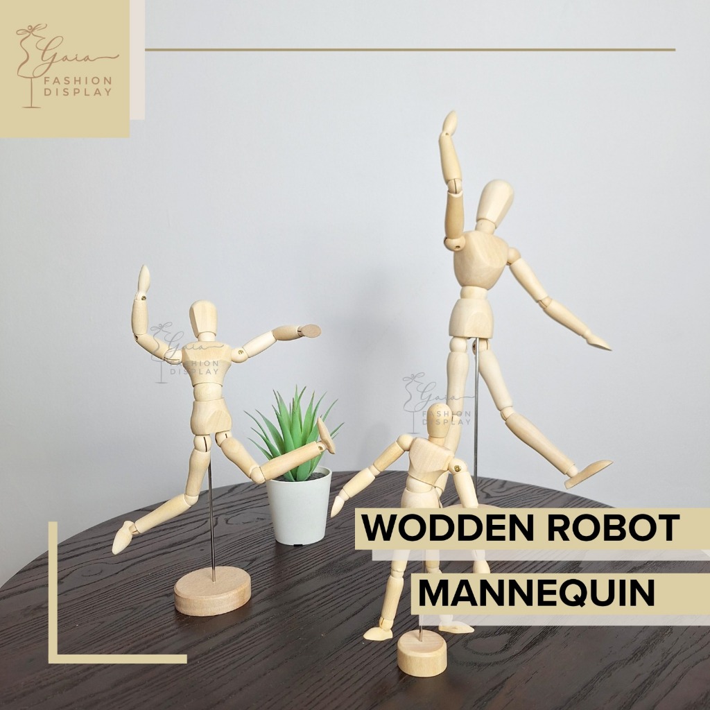 Jual Miniatur Robot Action Figure Wooden Human Figure Artists Manekin ...