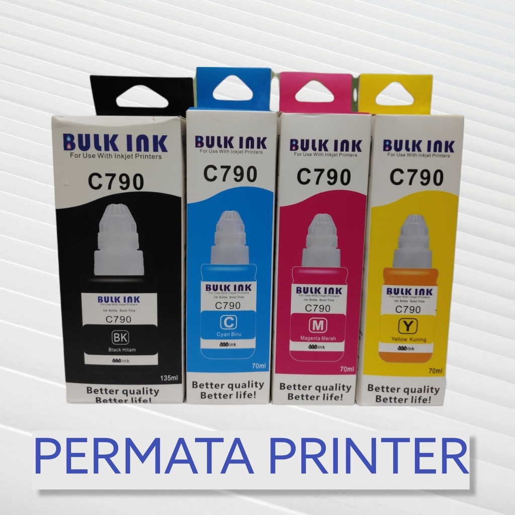 Jual 1 Set 4 Pcs Tinta Canon Gi 790 Bulk Ink Isi Ulang Printer G1000 ...