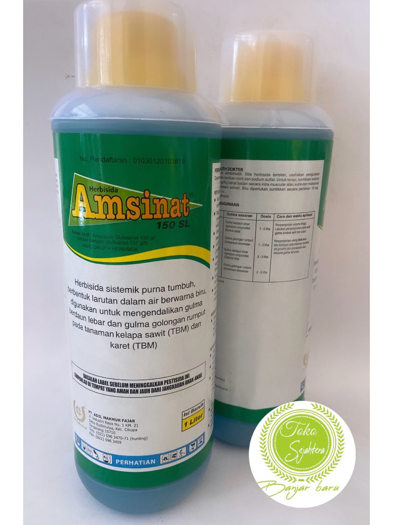 Jual HERBISIDA AMSINAT 150sl 1LITER PEMBASMI RUMPUT LULANGAN MEMBANDEL ...