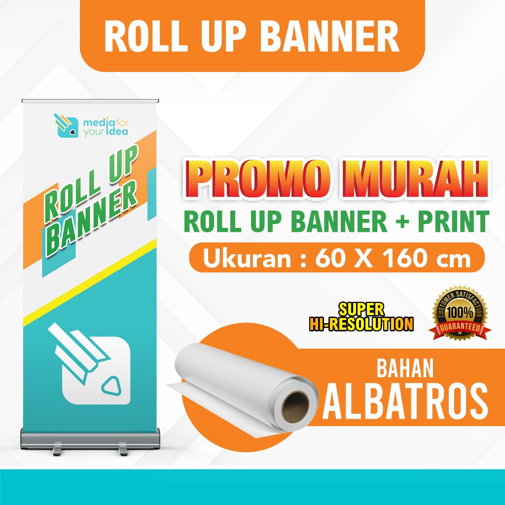 Jual PROMO Roll Up Banner 60 x 160 cm + Print/Cetak/Gambar Bahan Albatros + FREE laminasi ...