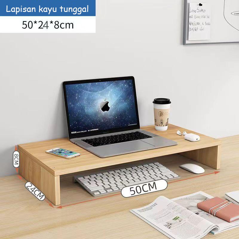 Jual Stand Monitor Rak Monitor Desktop Dudukan Komputer Kayu Rak Buku ...