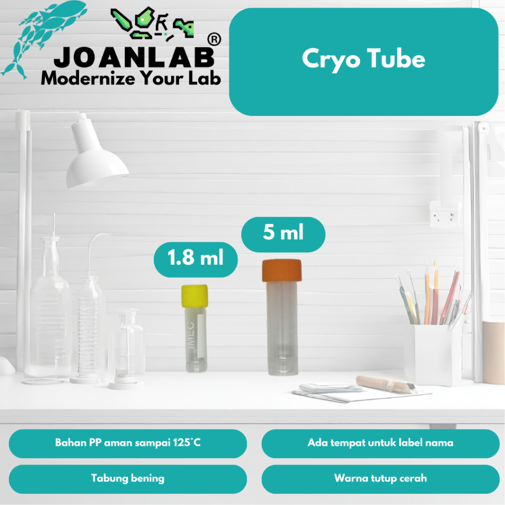 Jual JOANLAB Cryo Tube Tabung Sample 1.8/5 ml mililiter Cryovial ...