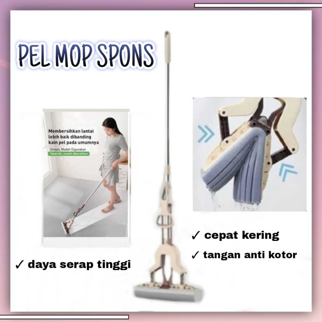 Jual Alat Pel Lantai Spons Mop Spons Pel Praktis Peralatan Kebersihan ...