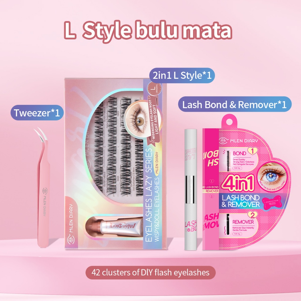 Jual MLEN DIARY Bulu Mata Individual Segmented Wispy Cluster Terlaris-D ...