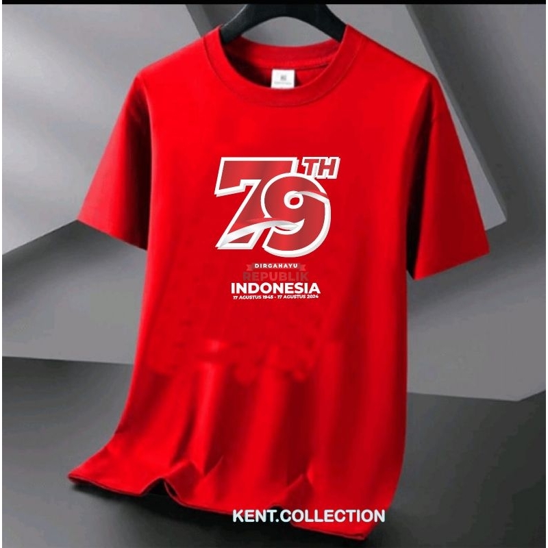 Jual KENT Kaos HUT RI 79 Indonesia Dewasa Pria Dan Wanita 001 | Shopee Indonesia
