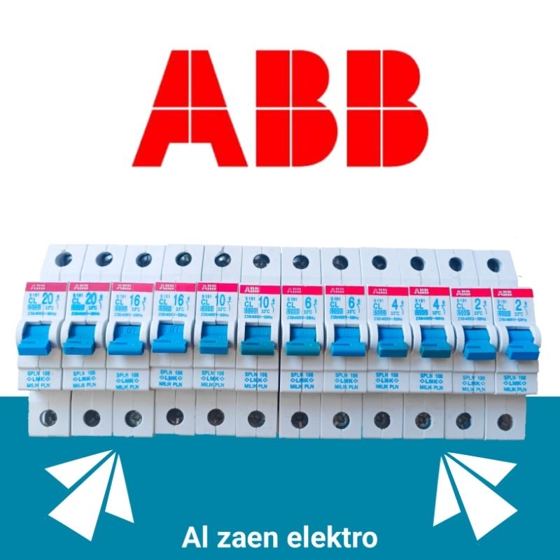 Jual mcb abb pln type s191 2a 4a 6a 10a 16a 20a 1 pas | Shopee Indonesia