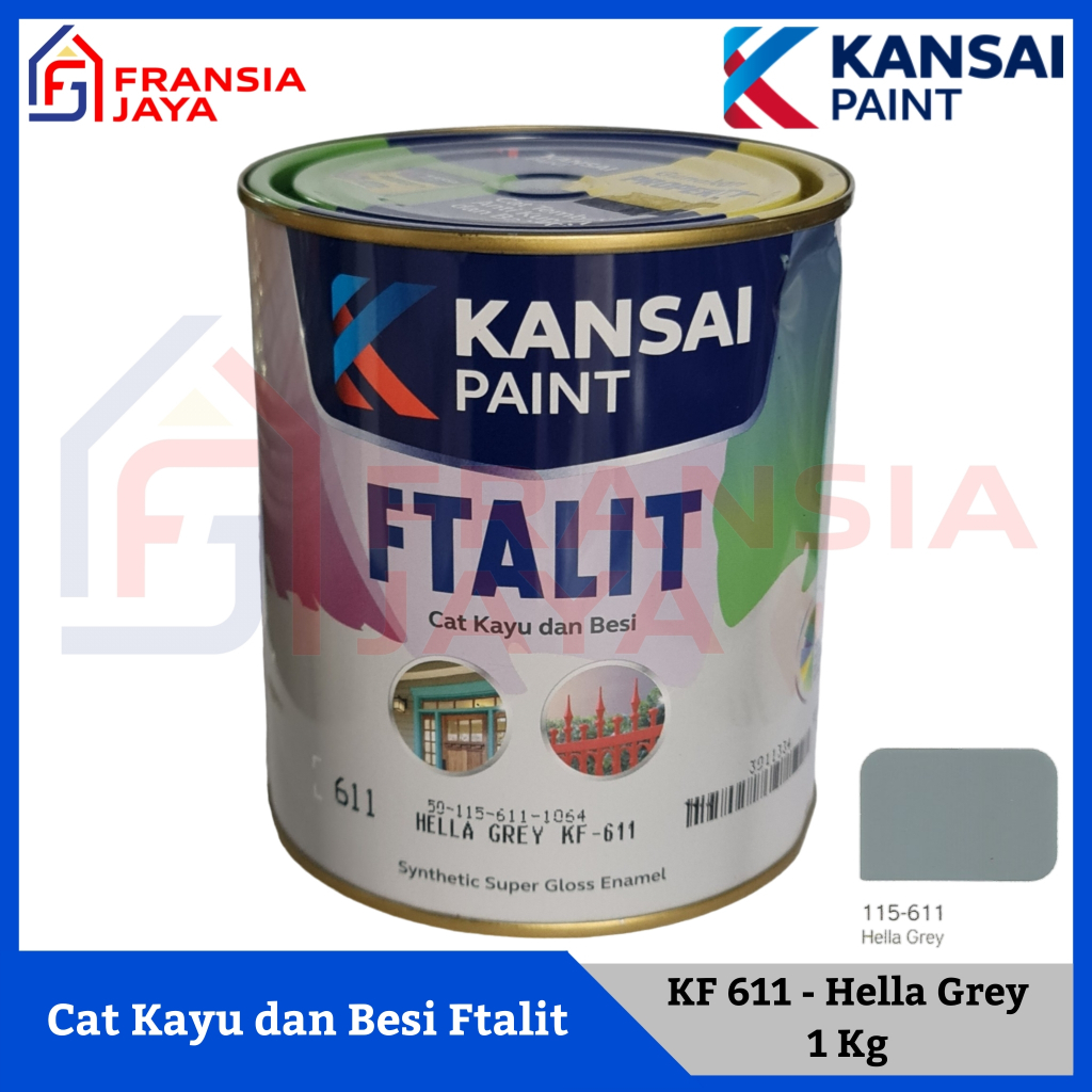 Jual Ftalit 1 Kg KF 611 Hella Grey Kansai Cat Minyak Besi dan Kayu ...