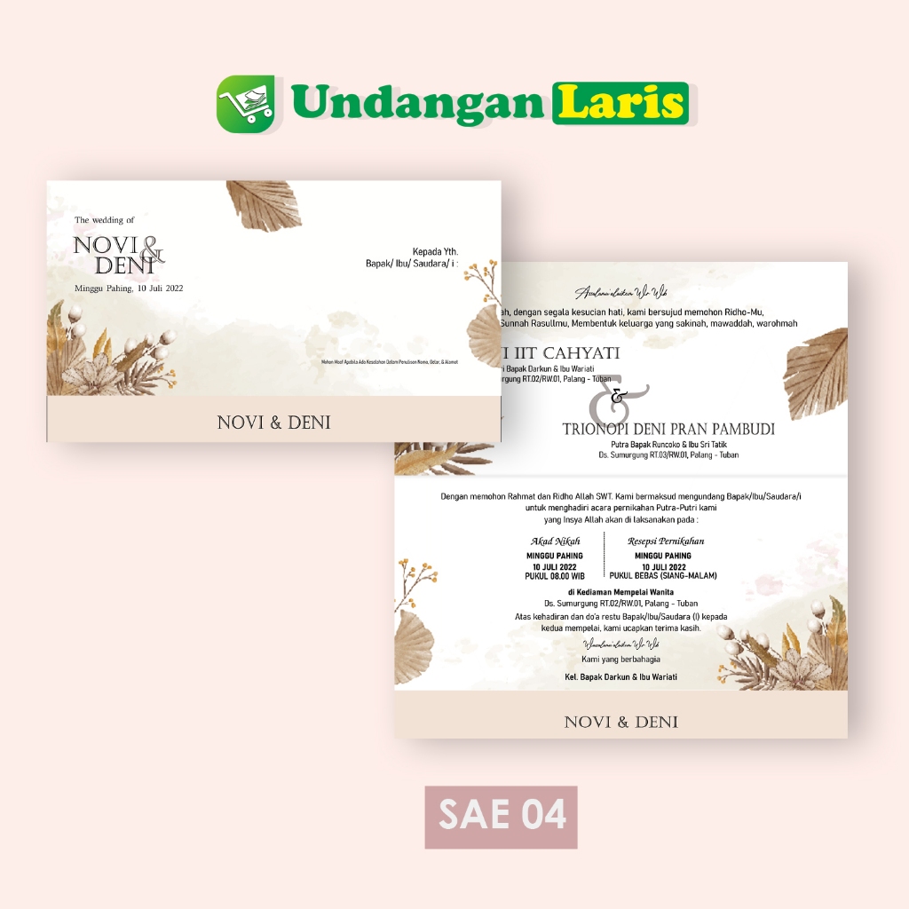 Jual Undangan Pernikahan Unik Rustik Kekinian Sae 04 | Shopee Indonesia