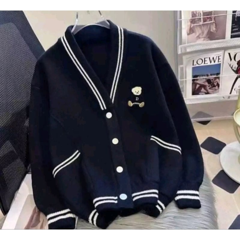 Jual KARDIGAN WANITA COOL BEAR CARDI OVERSIZE | Shopee Indonesia