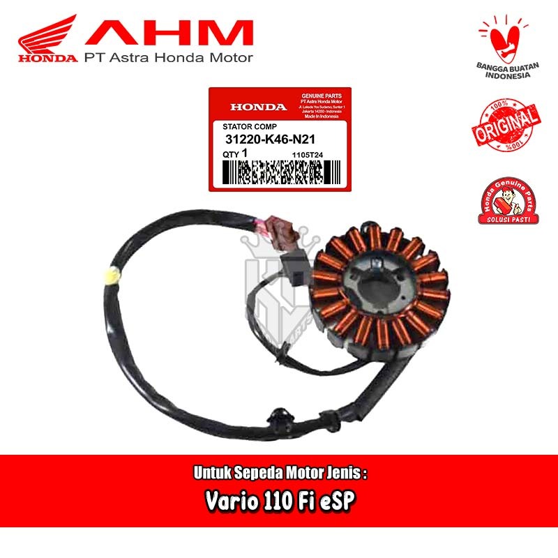 Jual Spul Magnet Stator Comp Honda Vario 110 Fi eSP Original AHM 31220-K46-N21 | Shopee Indonesia