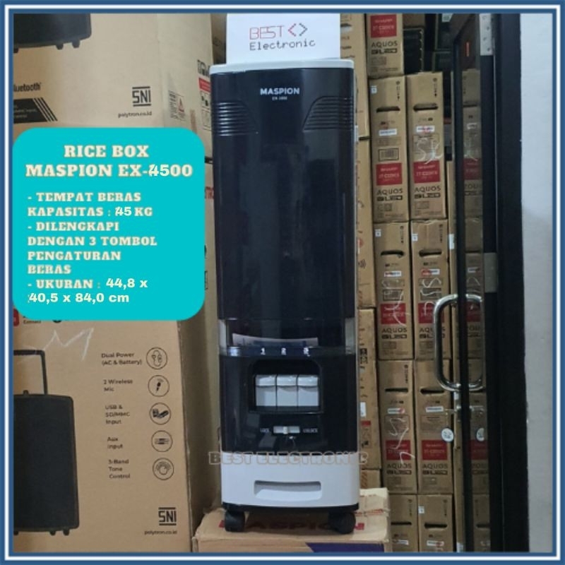 Jual Maspion Rice Box Tempat Penyimpanan Beras 45KG EX-4500 EX 4500 ...