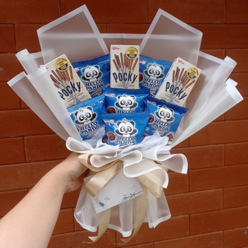 Jual BUKET BUCKET JAJAN BOUQUET SNACK POCKY HELLO PANDA KADO WISUDA ...