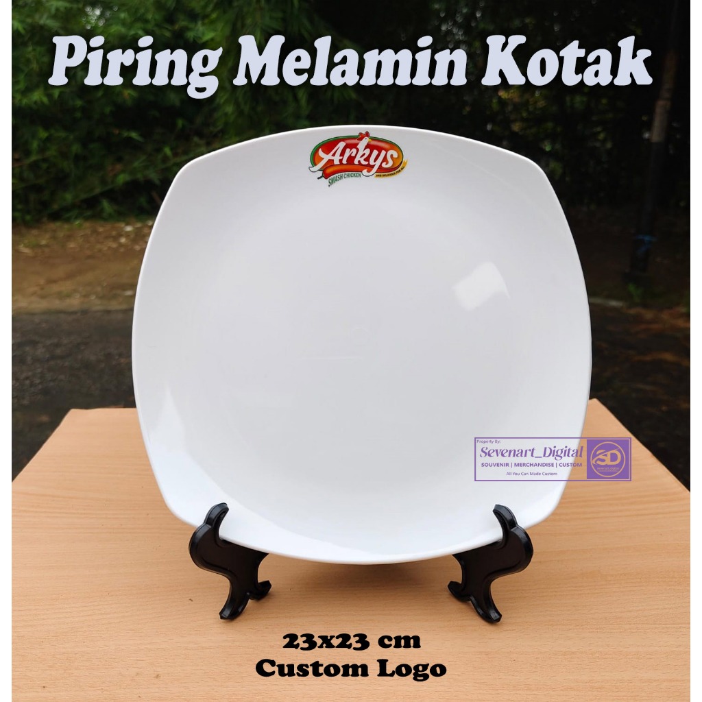 Jual Piring Kotak Melamin Custom Logo Resto | Shopee Indonesia