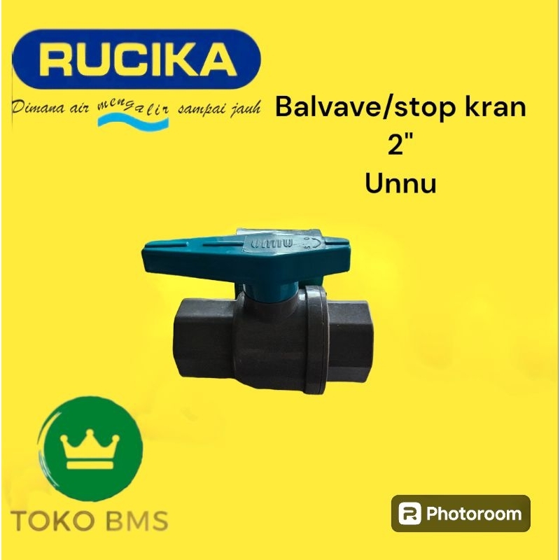 Jual UNNU PVC Stop kran Ball Valve - PVBV02 1/2'' sampai 2'' gagang ...