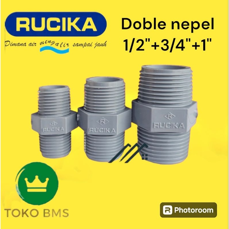 Jual Rucika Double Nepel / Double Nipple 1/2" 3/4'' 1'' inch PVC Rucika AW (Tebal) | Shopee ...