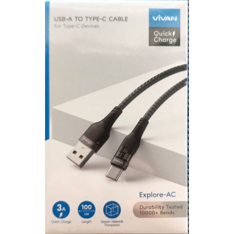 Jual Kabel data Vivan USB to type C 3A | Shopee Indonesia