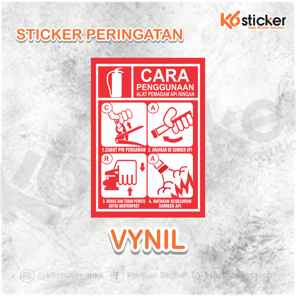 Jual Sign stiker cara menggunakan apar / stiker cara penggunaan apar ...