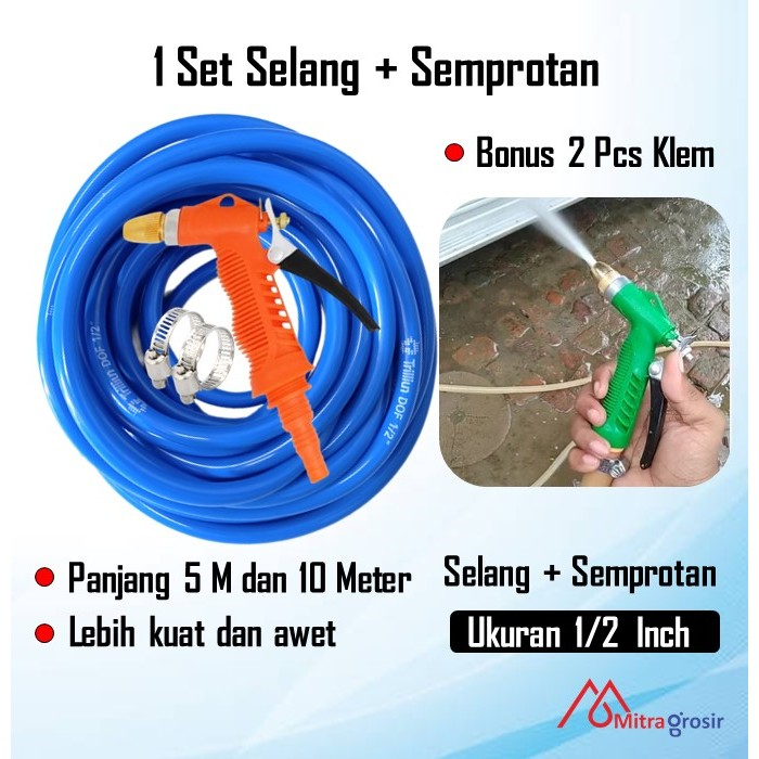 Jual 1 Set Selang Semprotan Air 1/2 Inch Cuci Motor Mobil Siram Taman ...