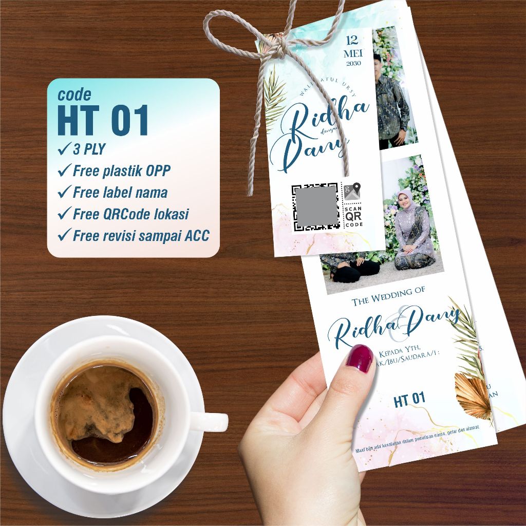 Jual (50pcs) Undangan Pernikahan Desain Hang Tag Plus Foto Unik Elegan ...