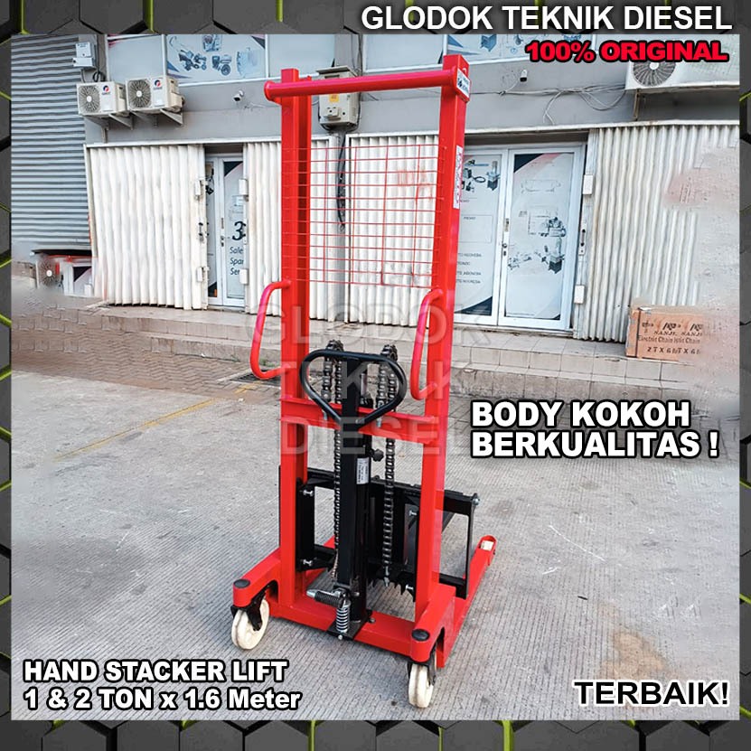 Jual Hand Stacker Lift Manual 2 Ton x 1.6 Meter Alat Angkat Barang ...