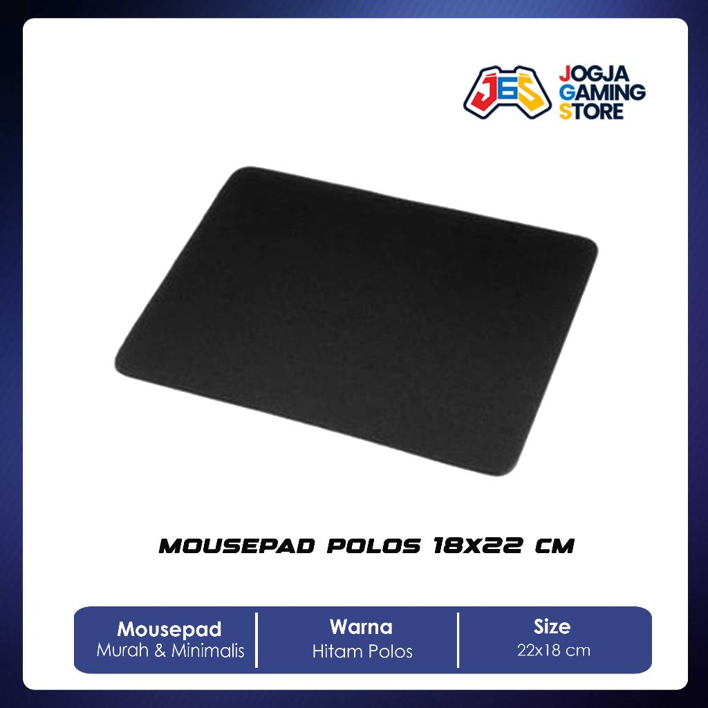 Jual MOUSEPAD ALAS MOUSE MURAH HITAM MINIMALIS ANTI SLIP 18x22 cm ...