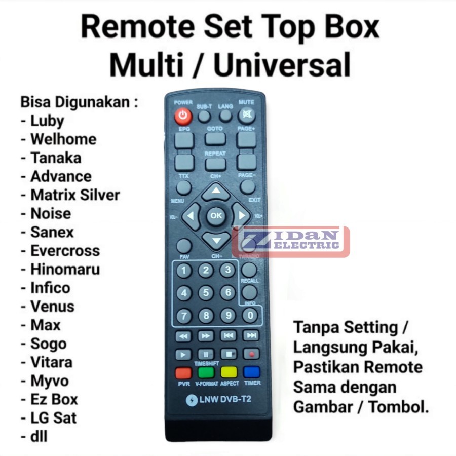 Jual Remote Set Top Box Multi Murah / Remot STB Universal Matrix Luby Welhome | Shopee Indonesia