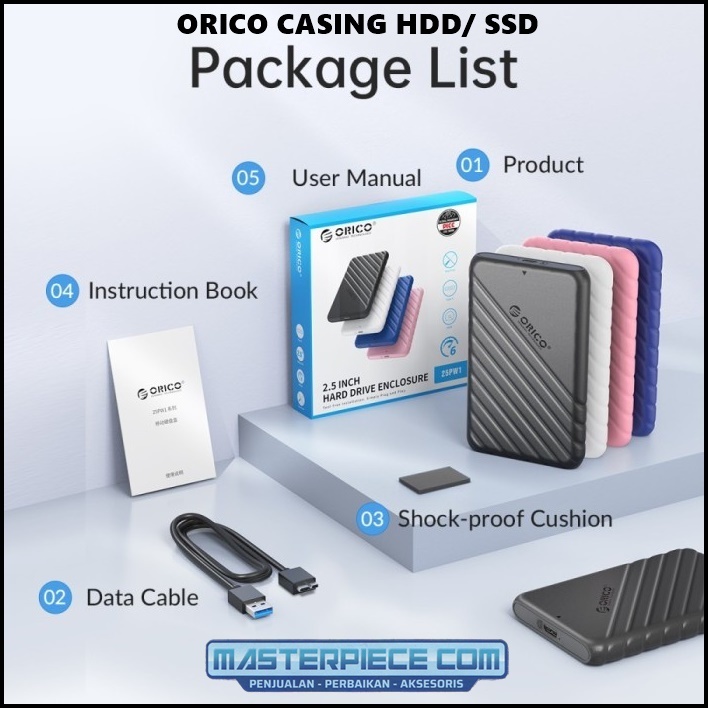 Jual Casing Enclosure Hard Disk/ SSD Orico 25PW1 Laptop 2,5' External 3 ...