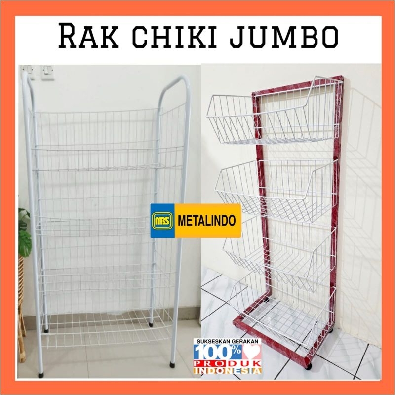 Jual Rak chiki 4 susun MBS rak keranjang chiki rak warung rak jualan ...