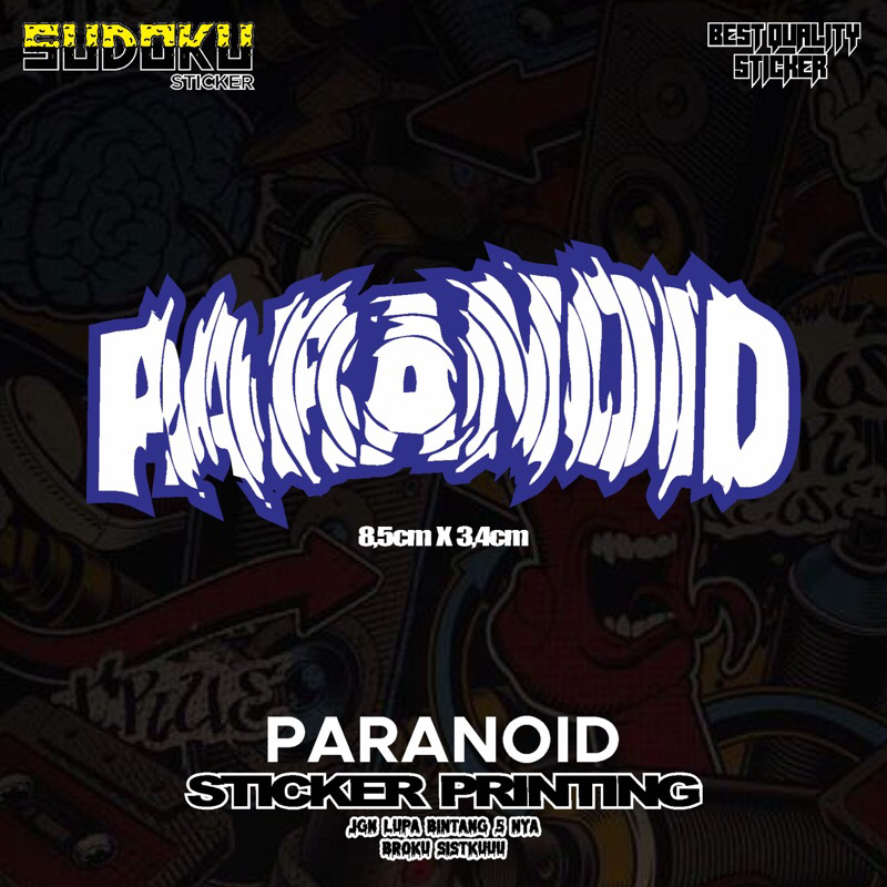 Jual STICKER STKER PRINTING PARANOID KEREN |STICKER BAND|STICKER ...