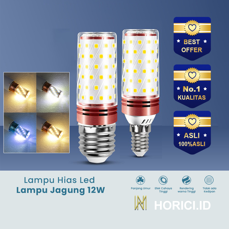 Jual HORICI 12W E27 E14 3 WARNA LAMPU BOLA LAMPU HIAS LED BULB PUTIH LAMPU JAGUNG BIRU GUNING ...