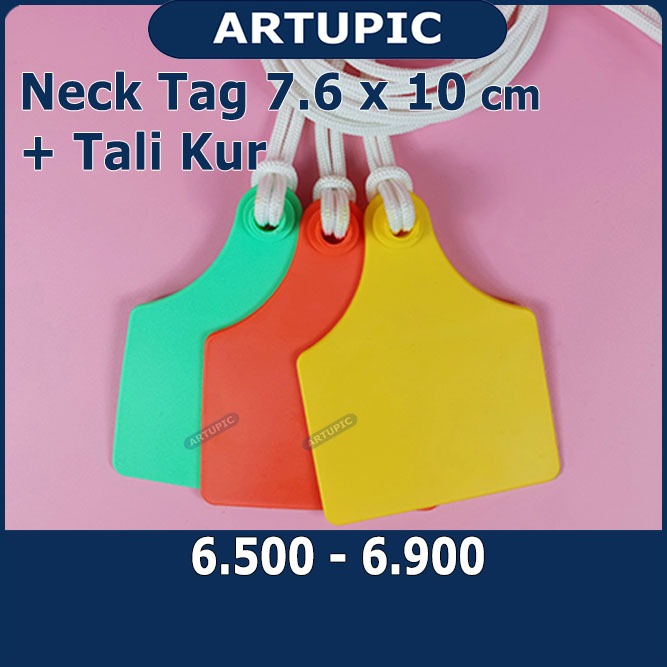 Jual NECK TAG 7.6x10 cm POLOS ECERAN TALI KUR Kalung Hewan Ternak Sapi ...