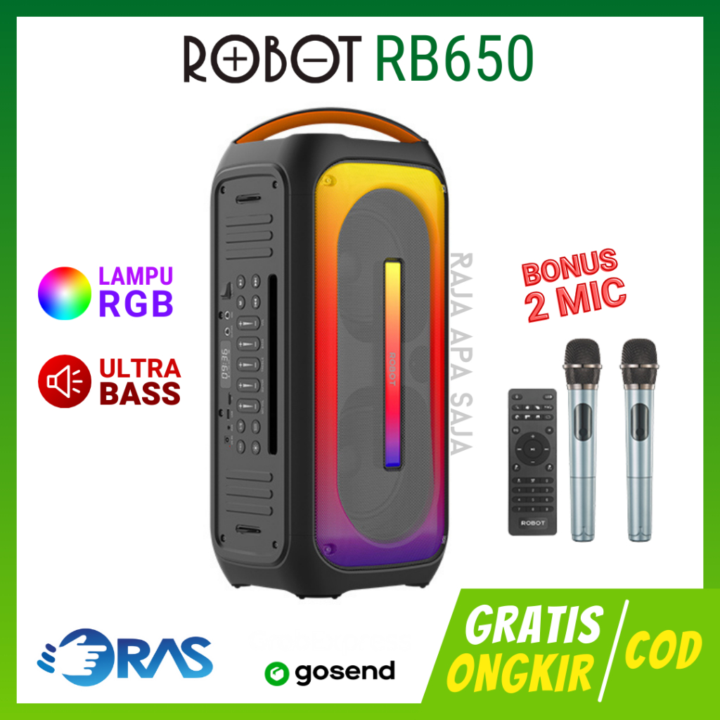 Jual Speaker Bluetooth Mic Karaoke RGB Super Full Bass Wireless ...