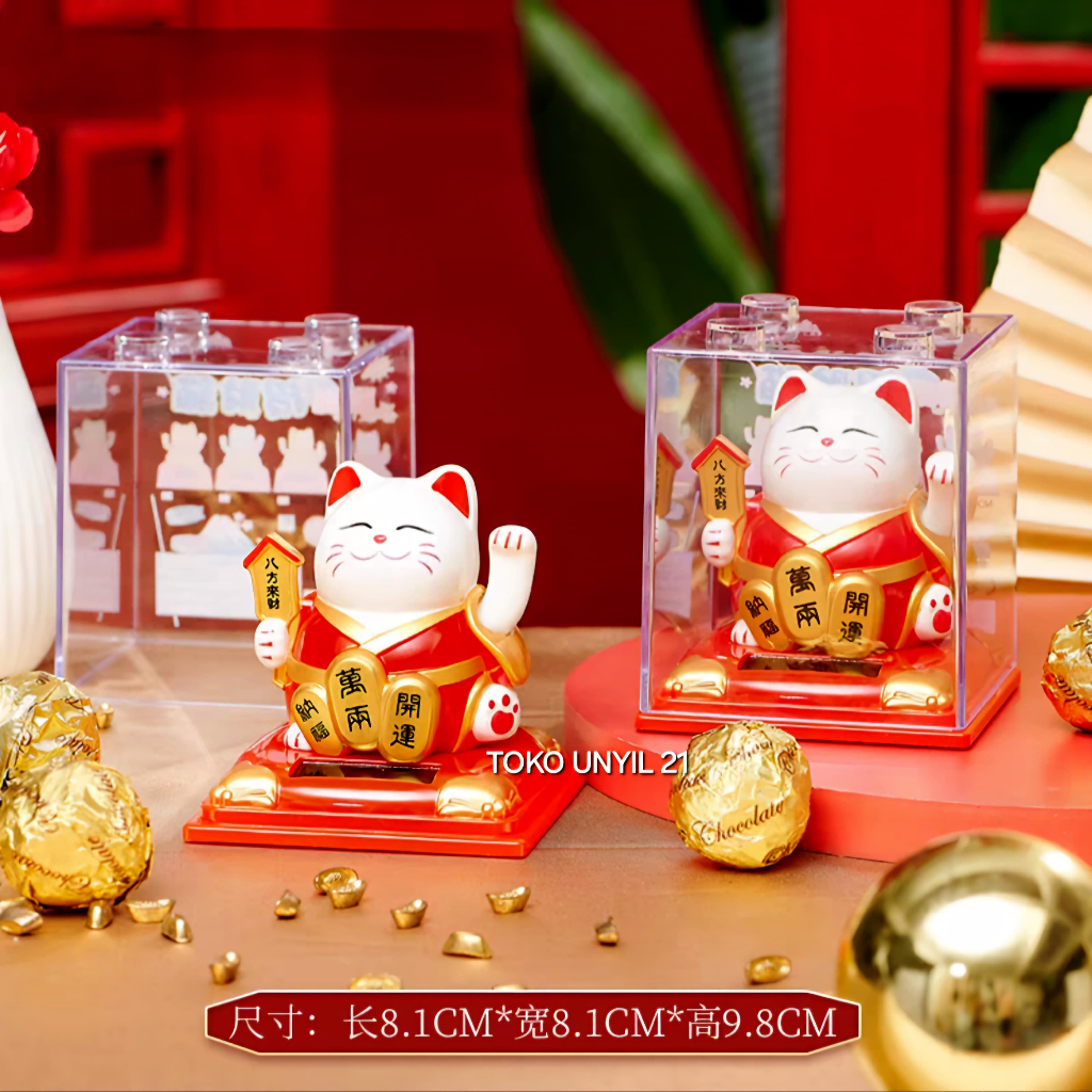 Jual Patung Kucing Hoki Lucky Cat 10cm Besar Yuan Bao Qian Uang Emas ...