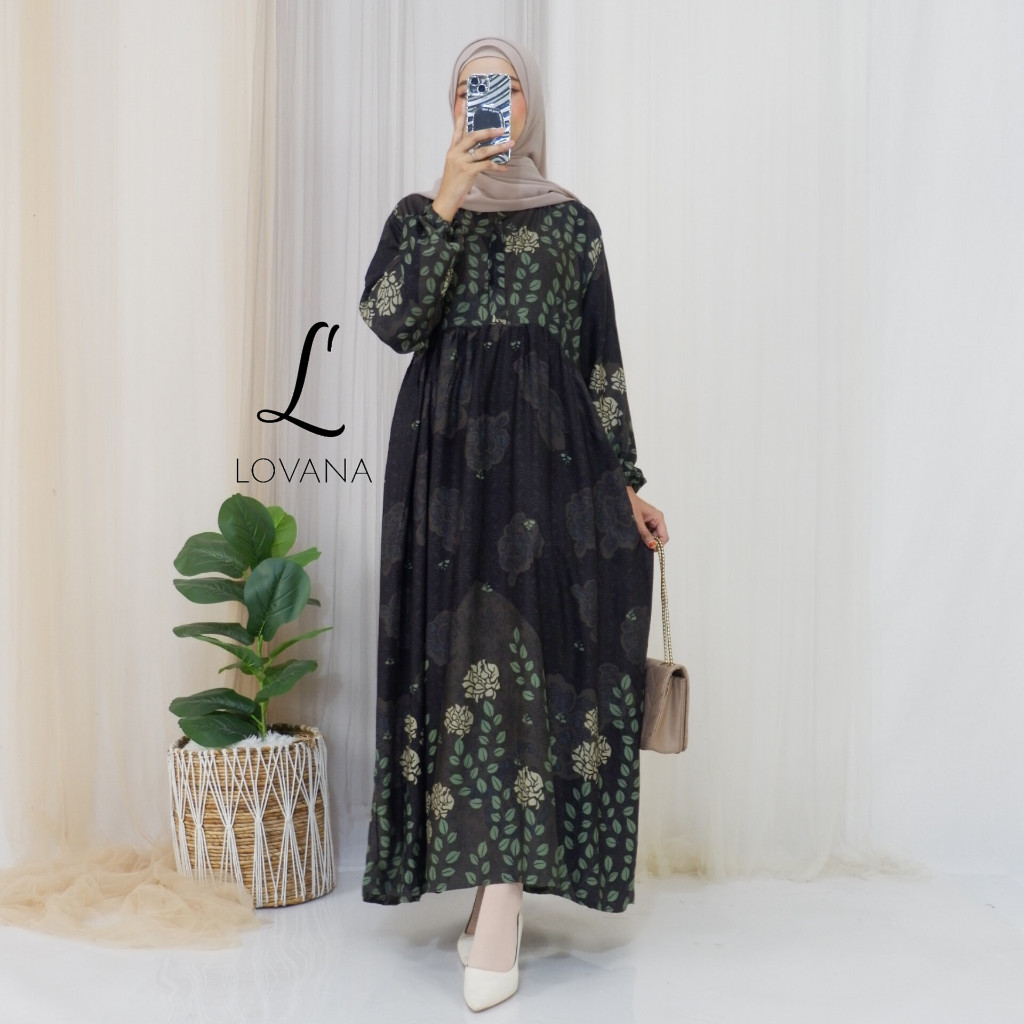 Jual Midna Midi Dress Rayon Premium Lovana Indonesia | Shopee Indonesia