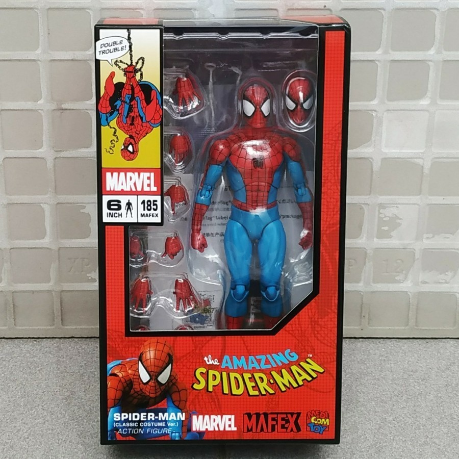 Jual MEDICOM MAFEX 185 SPIDER-MAN CLASSIC COMIC COSTUME VERSION SPIDERMAN | Shopee Indonesia