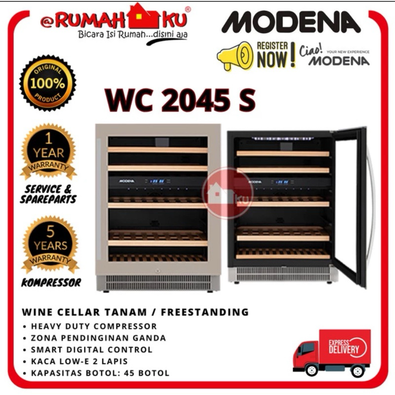 Jual KULKAS WINE CELLAR MODENA SCUDERIA - WC 2045S | Shopee Indonesia