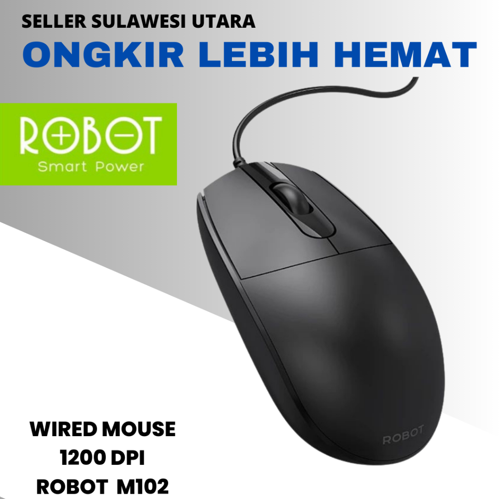 Jual MOUSE ROBOT M102 OPTICAL WIRED MOUSE LAPTOP KOMPUTER USB KABEL ...