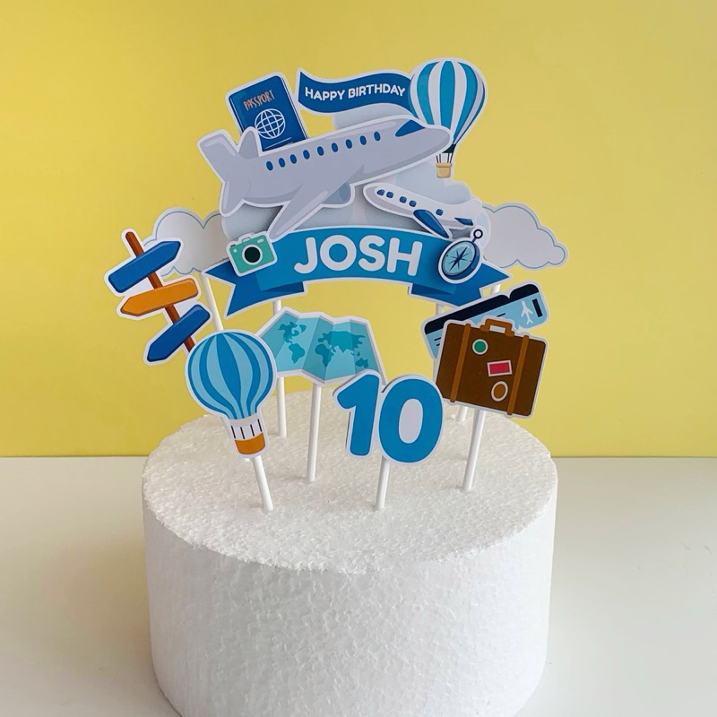 Jual Cake Topper 3D Karakter Pesawat Terbang Air Plane Travel Traveling ...