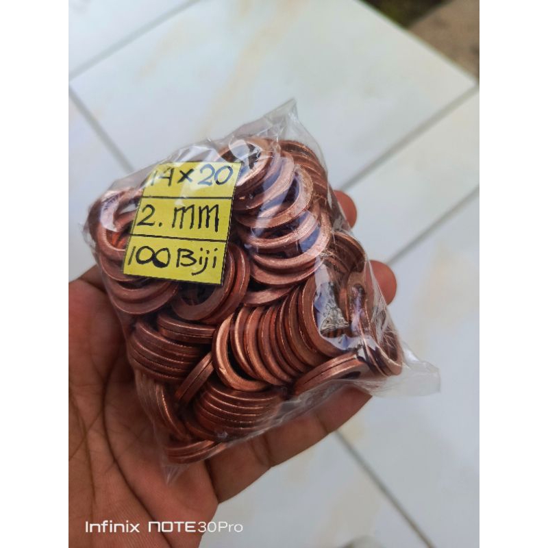 Jual ring tembaga custom M14x20mm tebal 2mm isi 100pcs | Shopee Indonesia