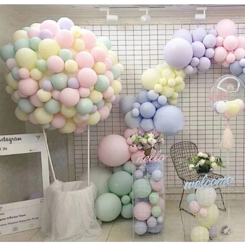 Jual BALON MACARON/PASTEL 1PACK 100pcs 12inch | Shopee Indonesia