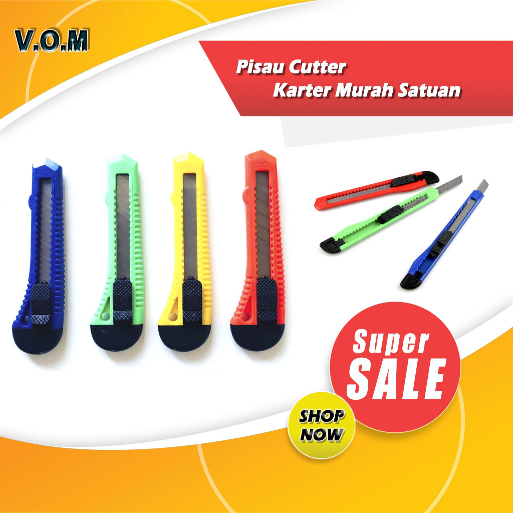 Jual Pisau Cutter Karter Murah Satuan Ecer Pisau Kater Besar Kecil A073 ...