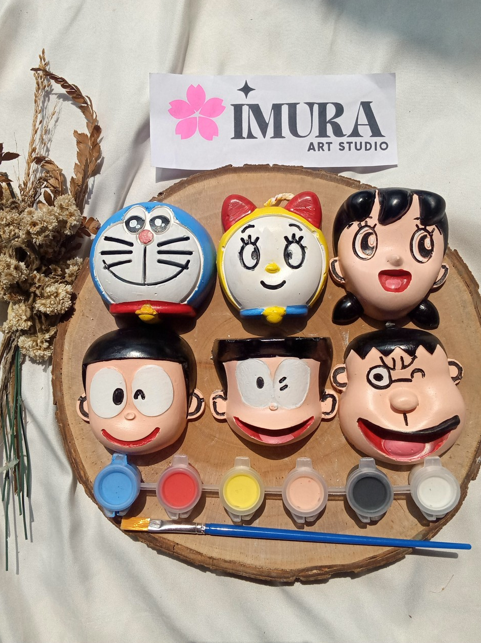 Jual Paket Lukis Gypsum Set Doraemon / Doraemon Series DIY Painting Kit Karakter / Paket Edukasi ...