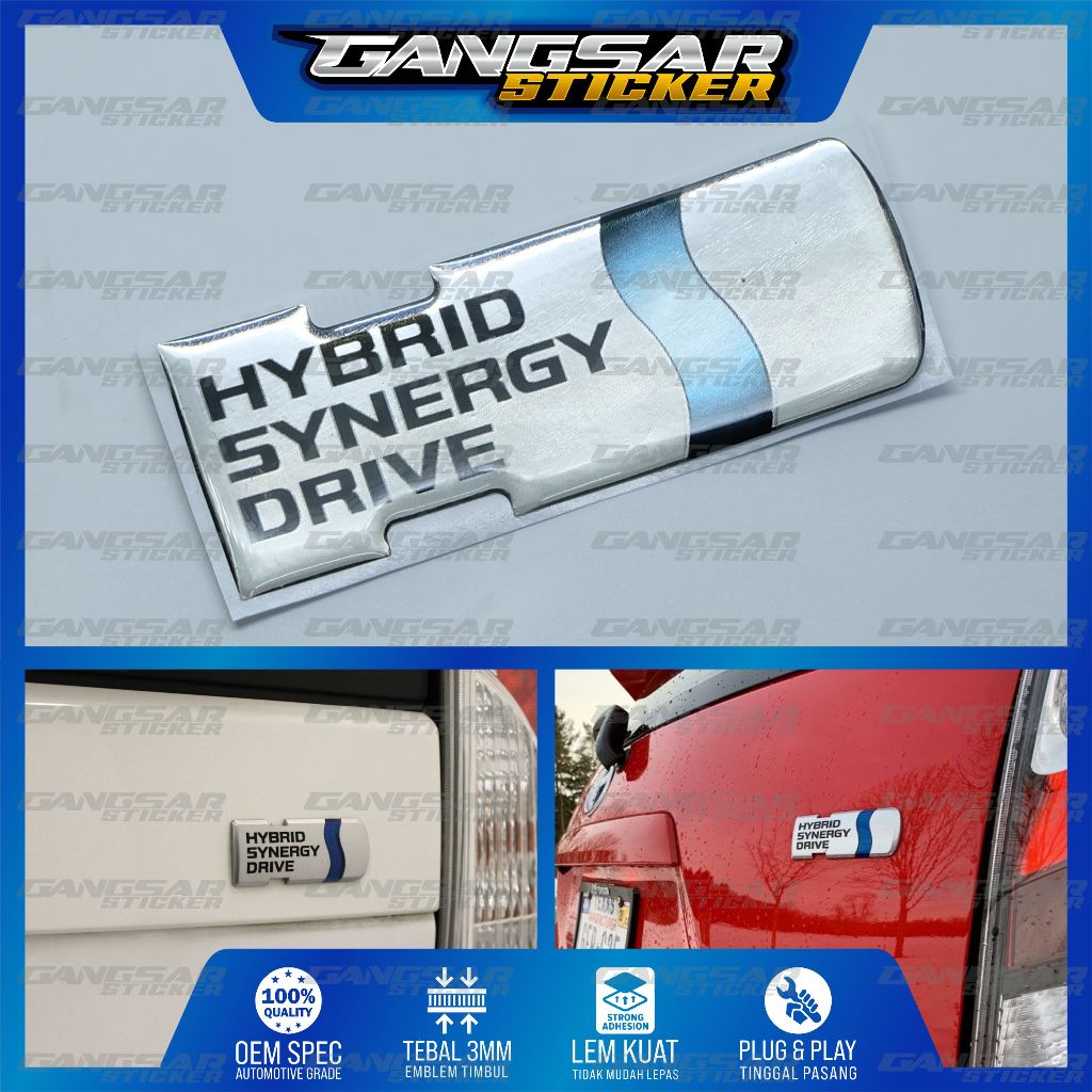 Jual emblem hybrid / emblem sticker hybrid / sticker logo hybrid ...