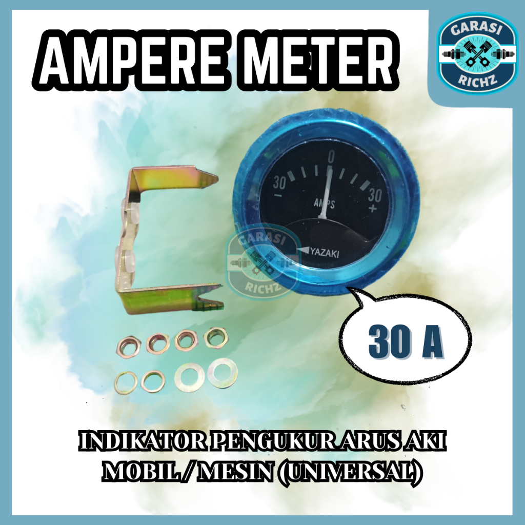 Jual AMPERE METER DC - 30A / AMPER CAS ANALOG / INDIKATOR PENGUKUR ARUS ...